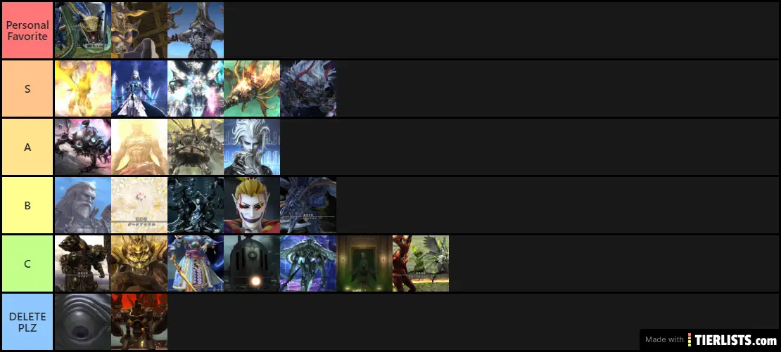 FF14 Raid Bosses Tier List Maker - TierLists.com