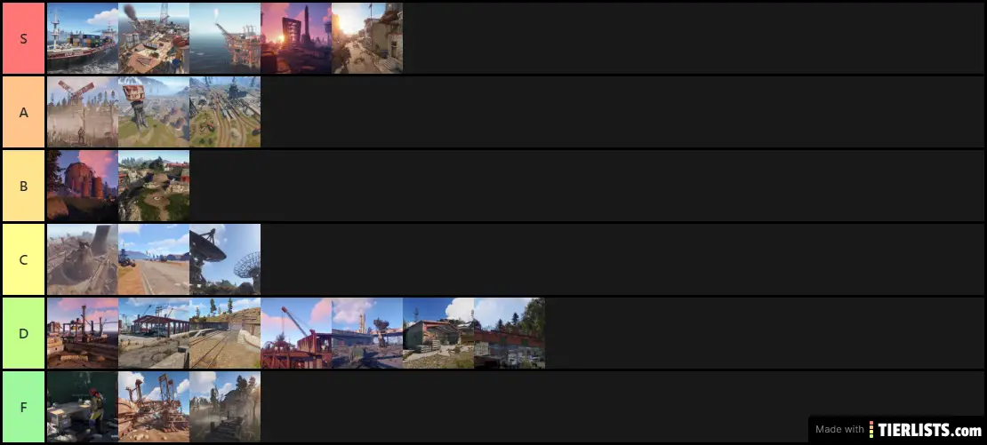 RUST MONUMENTS TIER LIST Tier List Maker - TierLists.com