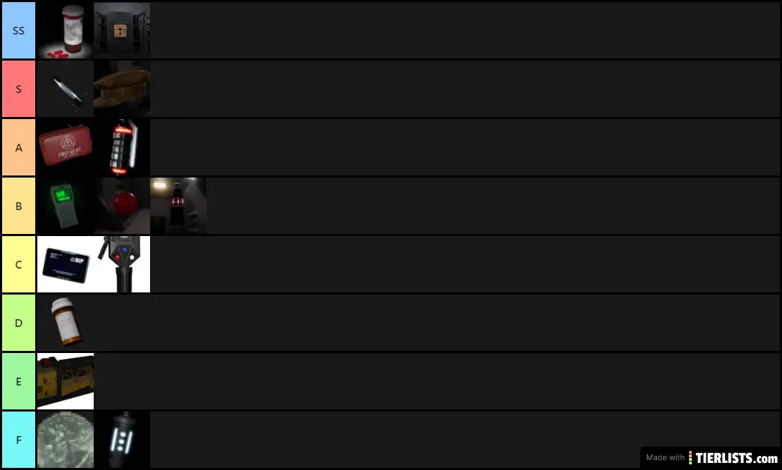 SCP: secret laboratory items Tier List Maker - TierLists.com