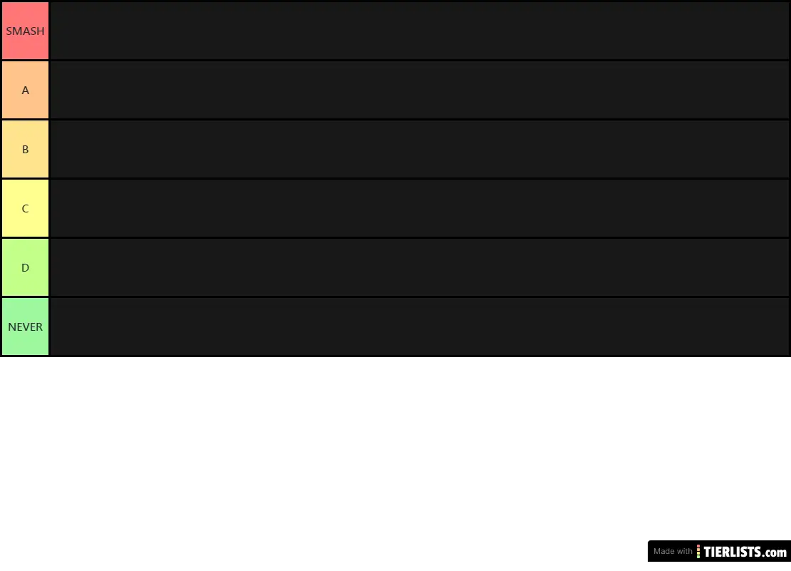 Smash or Pass Waifu list Tier List Maker - TierLists.com Smash or Pass Waifu list Tier List Maker - TierLists.com