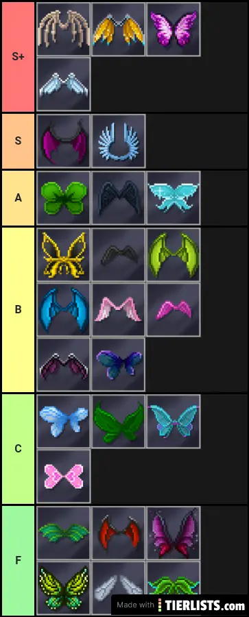 Pixel Worlds Wings Tier List Maker - TierLists.com
